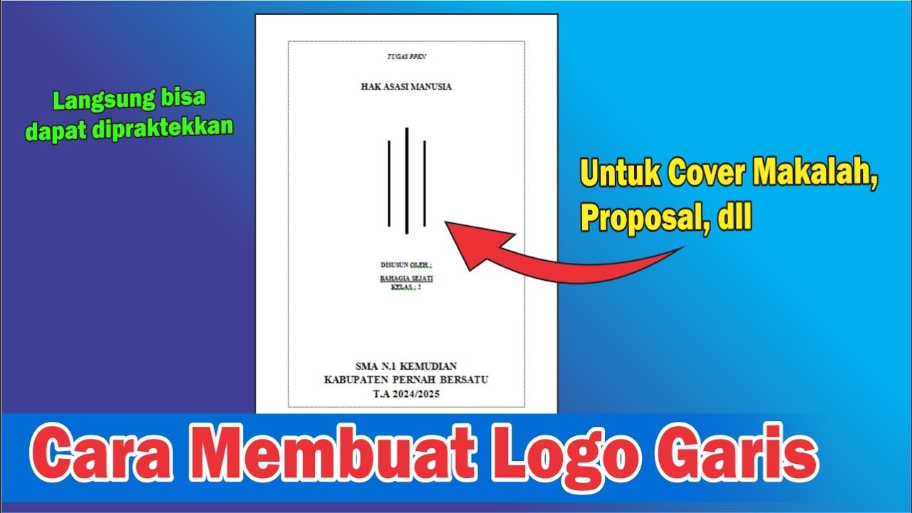 Cara Membuat Logo Garis Untuk Cover Makalah - YouTube