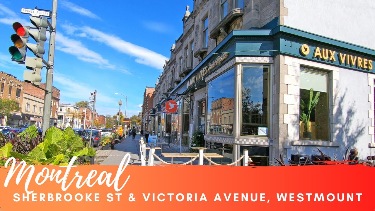 Walking in Montreal: Sherbrooke Street and Victoria Avenue in Westmount ...