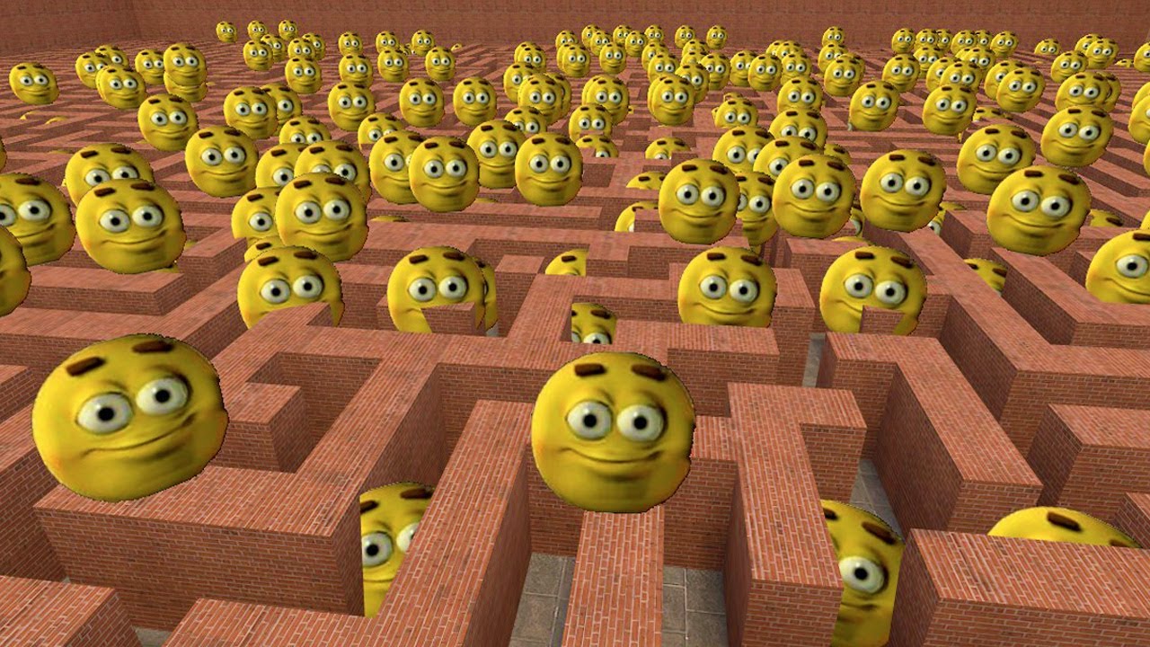 SMILEY NEXTBOT CHASE IN BIG MAZE MAP - GMOD - YouTube