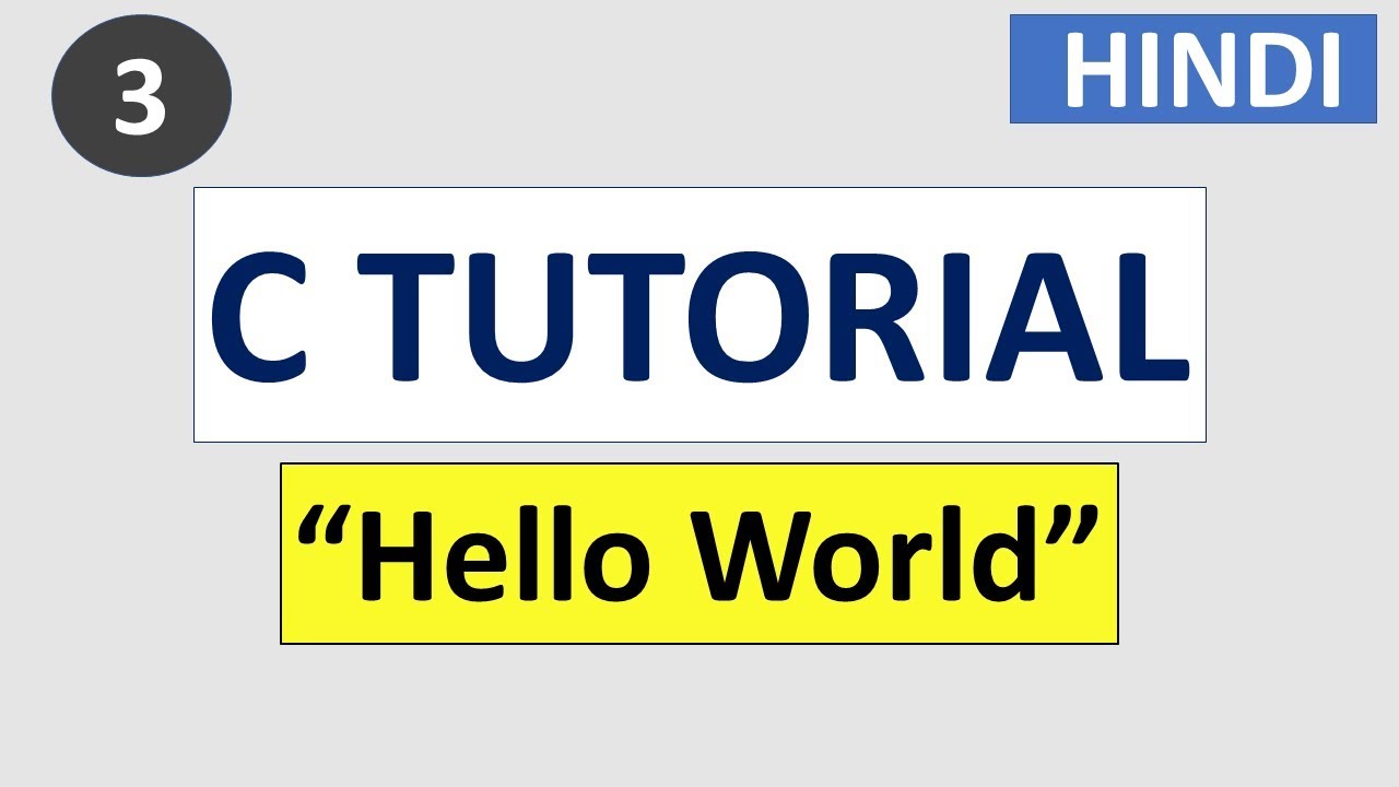 First C Program To Print Hello World 3 C Programming Tutorial In 7592