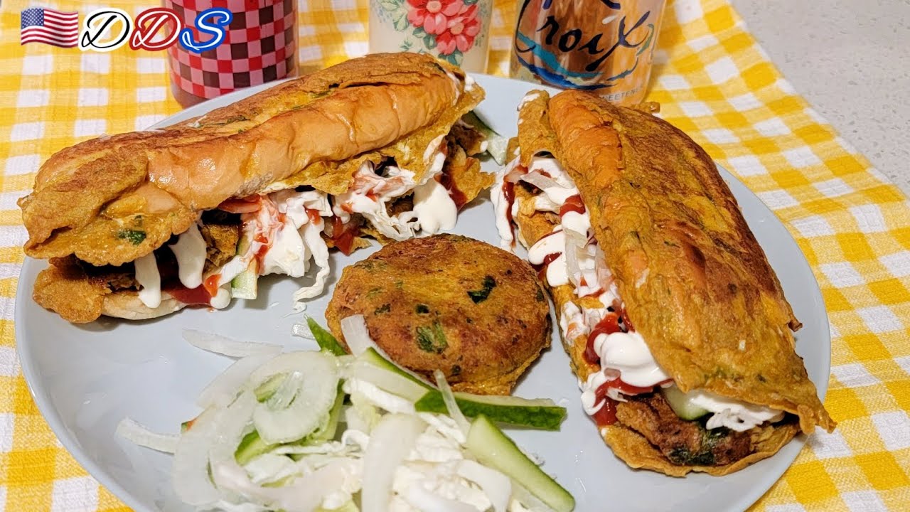 EGG COATED SHAMI KABOB BURGERS | SHAMI KABOB BURGERS | SHAMI KABOBS ...