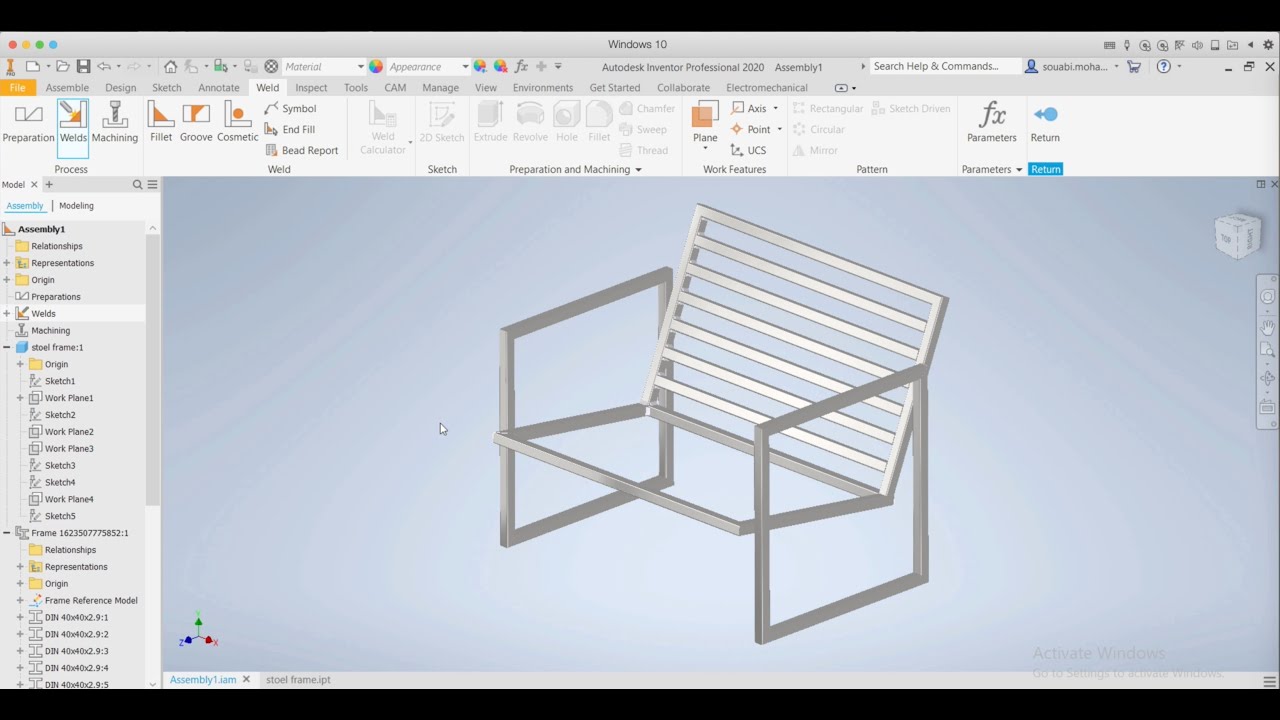 Autodesk Inventor Frames - YouTube