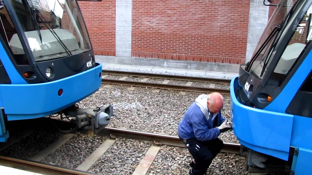 Tram coupling - YouTube