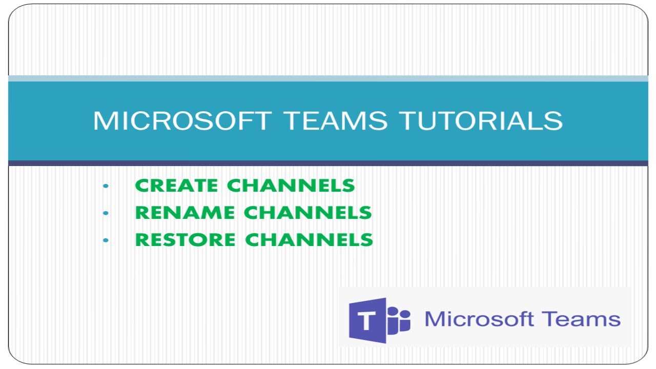 Add channel/Delete channel/Restore channel - YouTube
