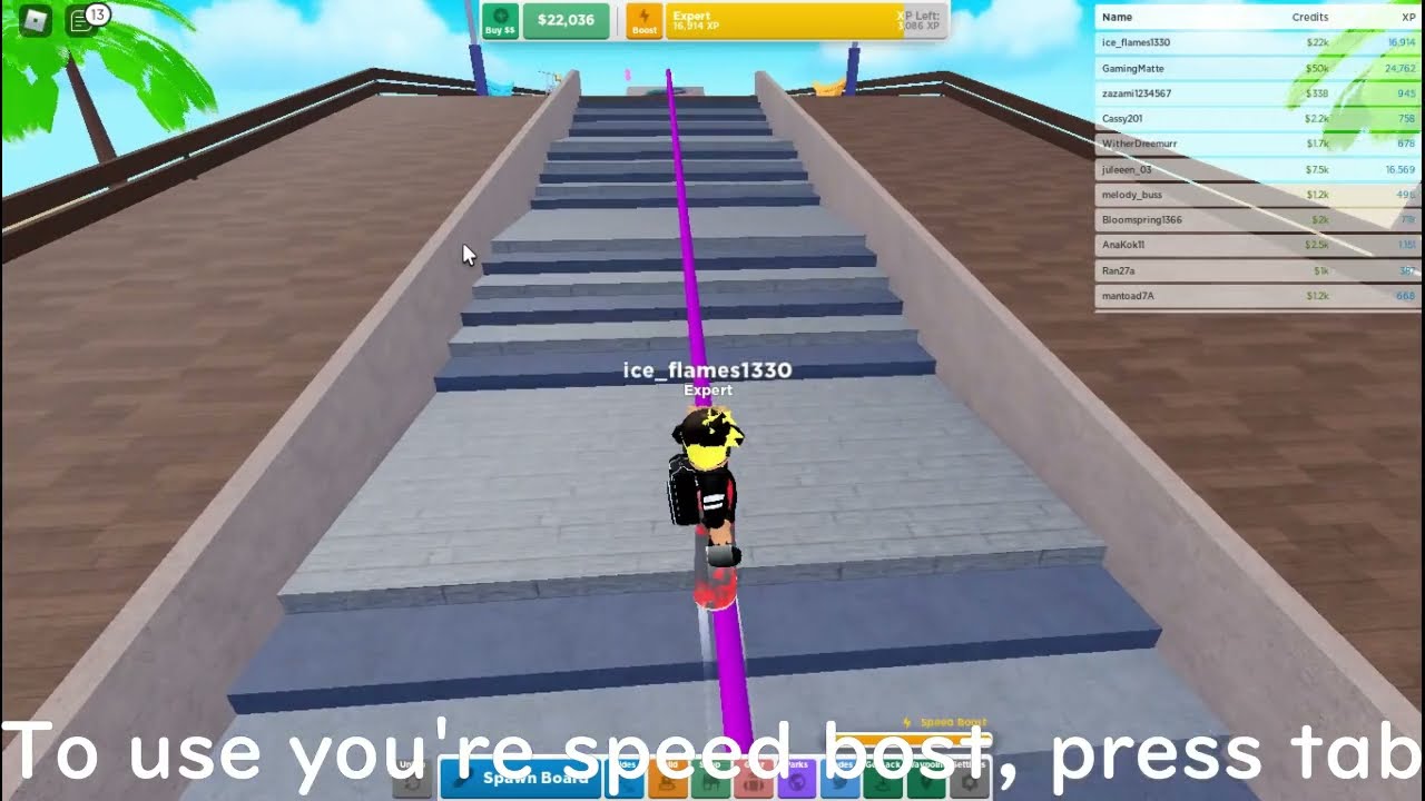 How to use speed boost in Roblox Skate Park! - YouTube