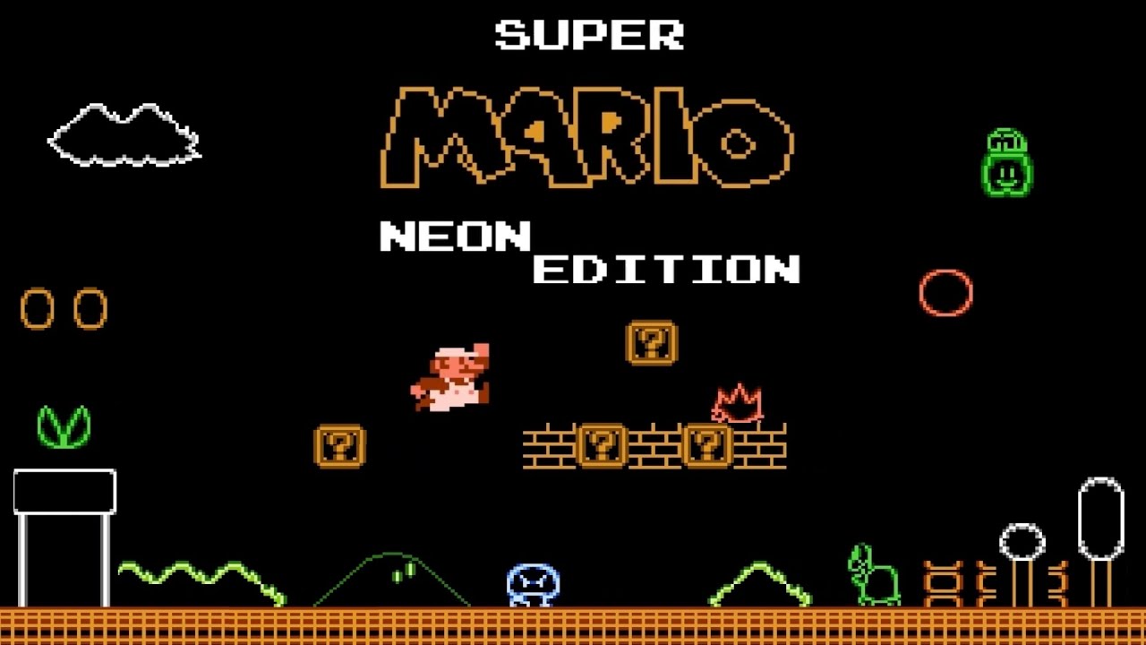 Super Mario Bros. Neon Edition Gameplay [1080p] - YouTube