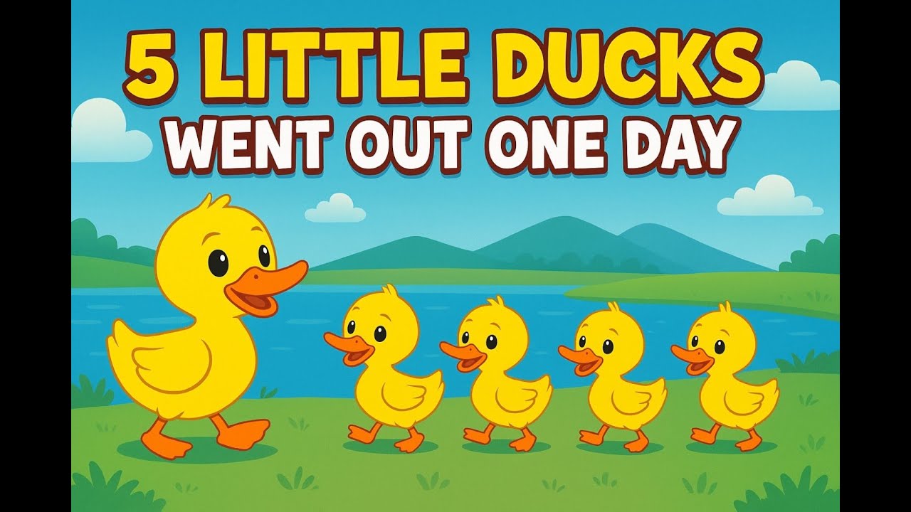 🎵 5 Little Ducks Went Out One Day! 🦆 | Fun Nursery Rhyme for Kids ...