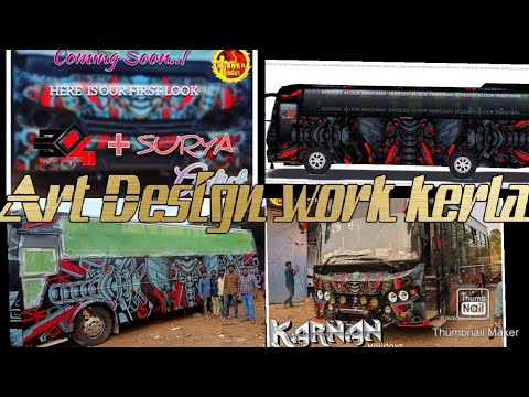 spray paint art work in Travels bus KARNAN - kerla.. - YouTube