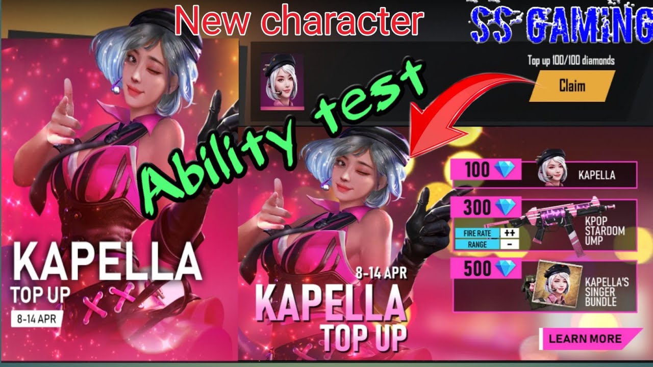 Free Fire New Character Kapella Ability Test -Garena Free Fire|| SS ...
