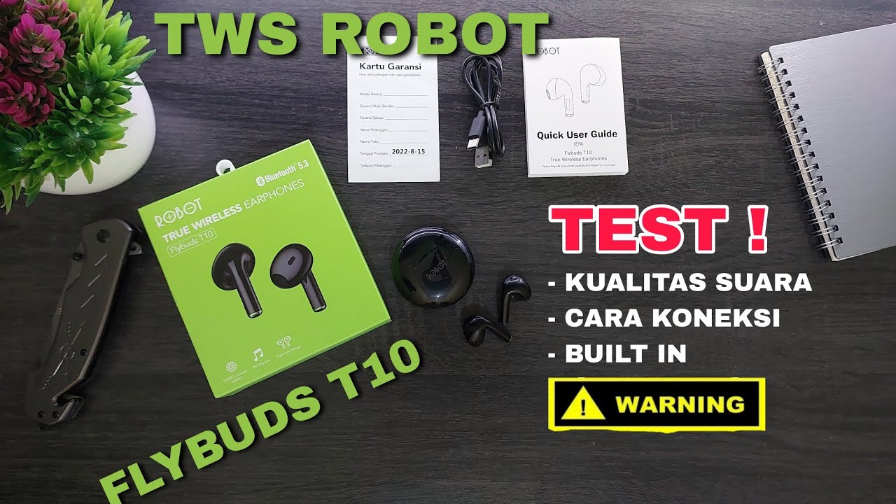 Unboxing dan review | Test‼️ Tws Robot Flybuds T10 - YouTube