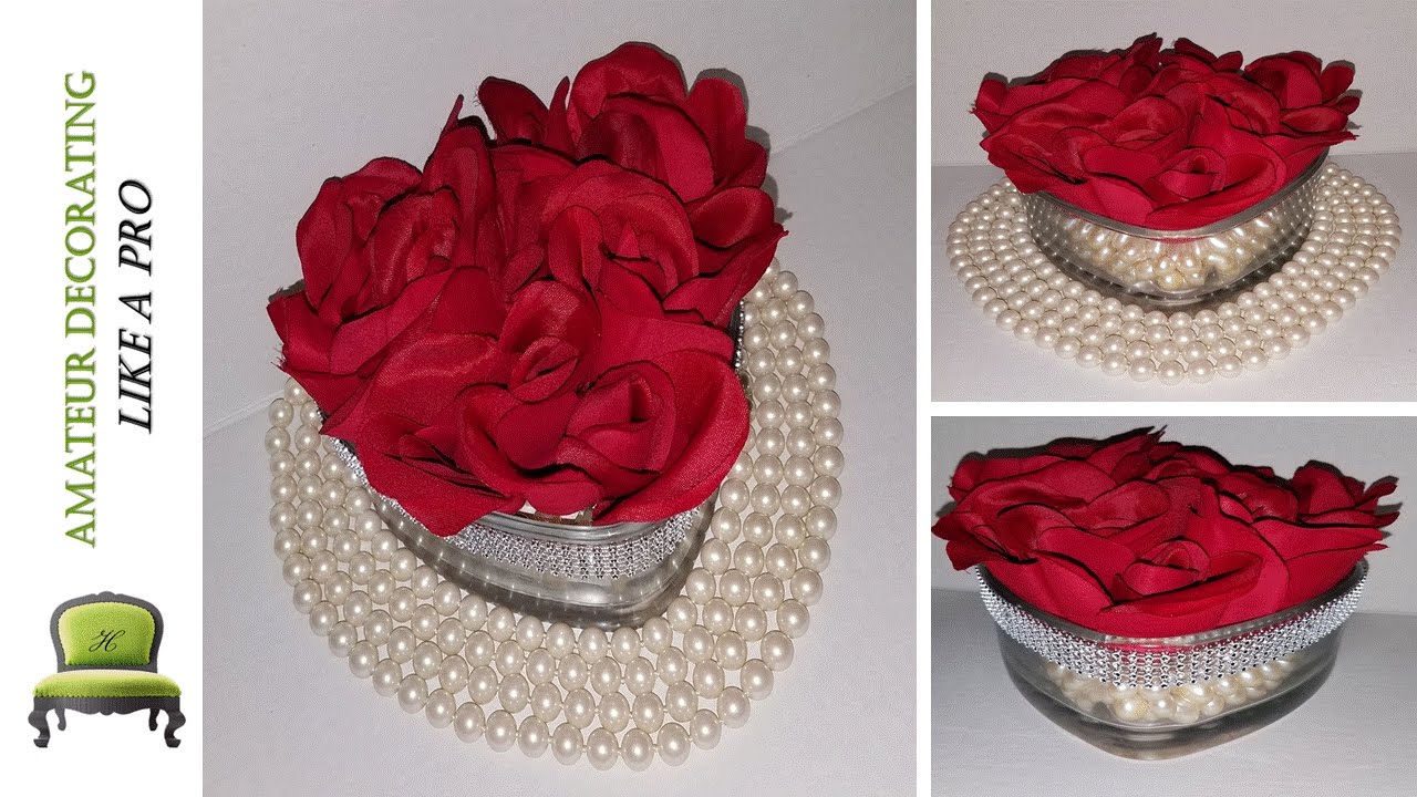 DIY Valentine Floral with Dollar Tree Roses and My Mom's Pearls - YouTube