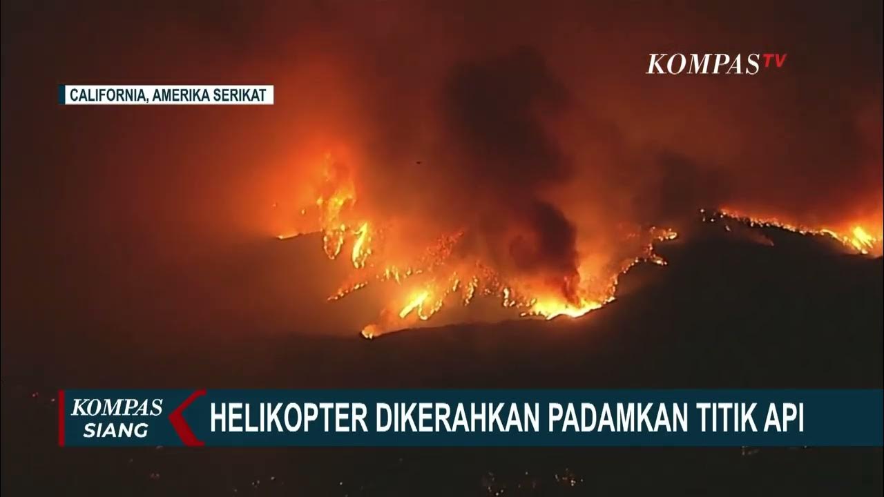 Helikopter Water Bombing Dikerahkan Padamkan Titik Api di Los Angeles - YouTube