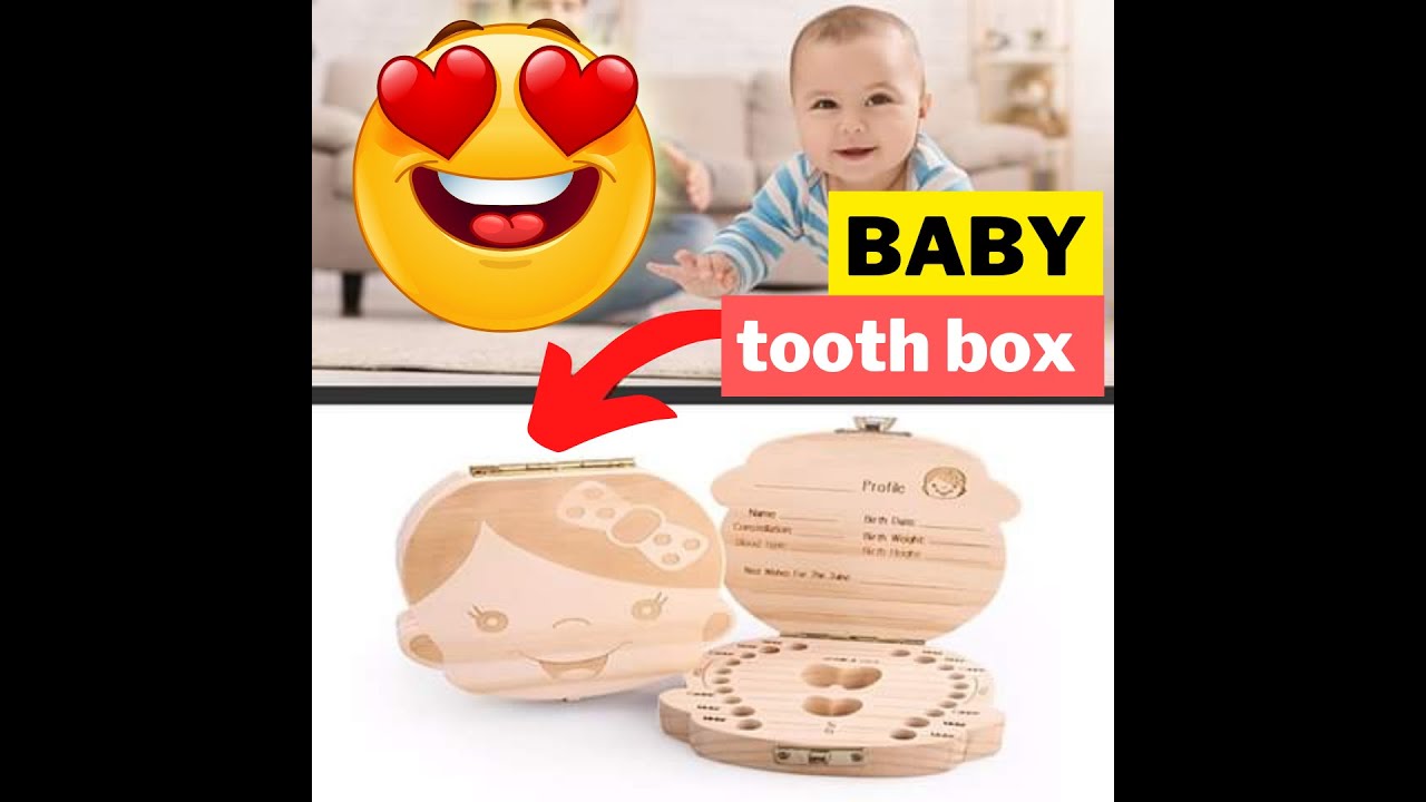 Wooden Baby Tooth Box Organizer Milk Teeth Storage - YouTube