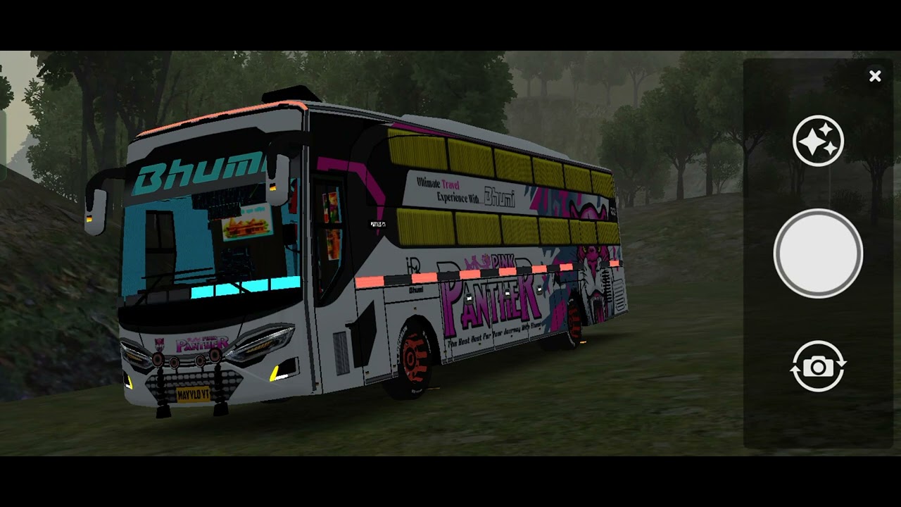 BHUMI PINK PANTHER BUS NIGHT VIEW MODIFIED #bussid #game #viral # ...
