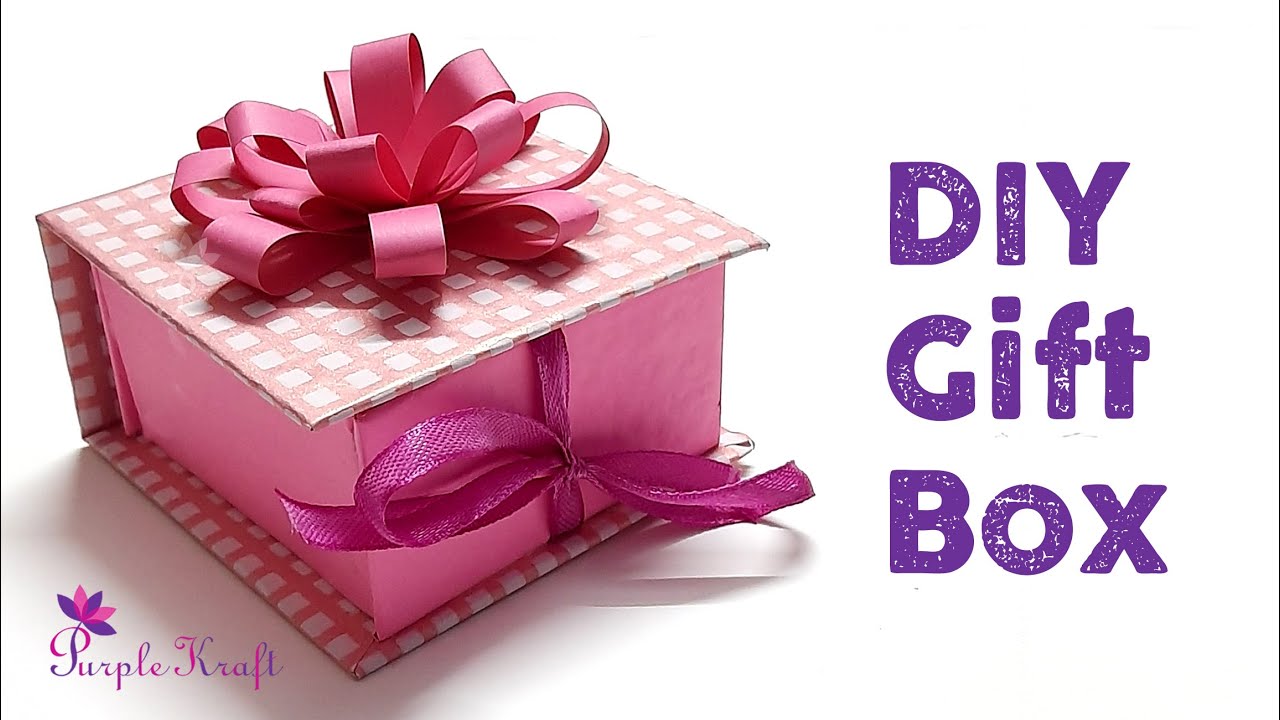 How to make gift box | Cardboard box | Handmade gift ideas #PurpleKraft ...