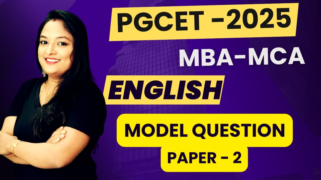 PGCET MBA-MCA 2025 | Yuva Batch English | Model Question Paper -2 | # ...