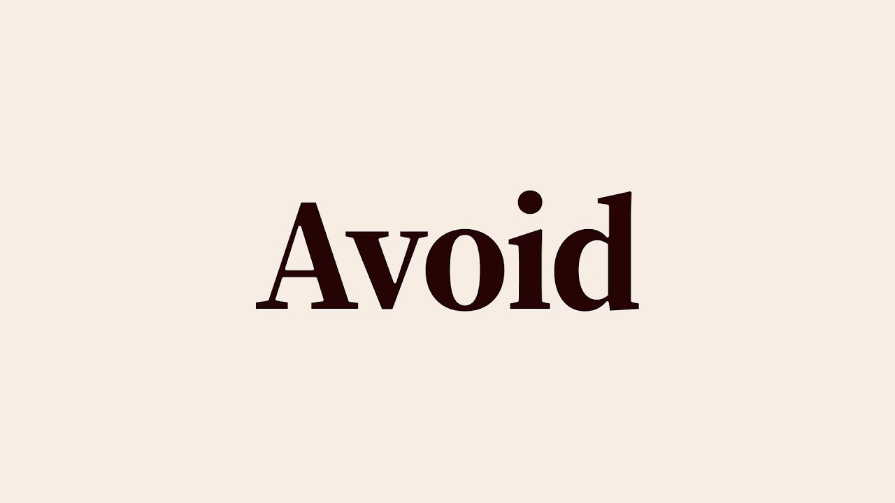 Avoid Meaning and Definition - YouTube