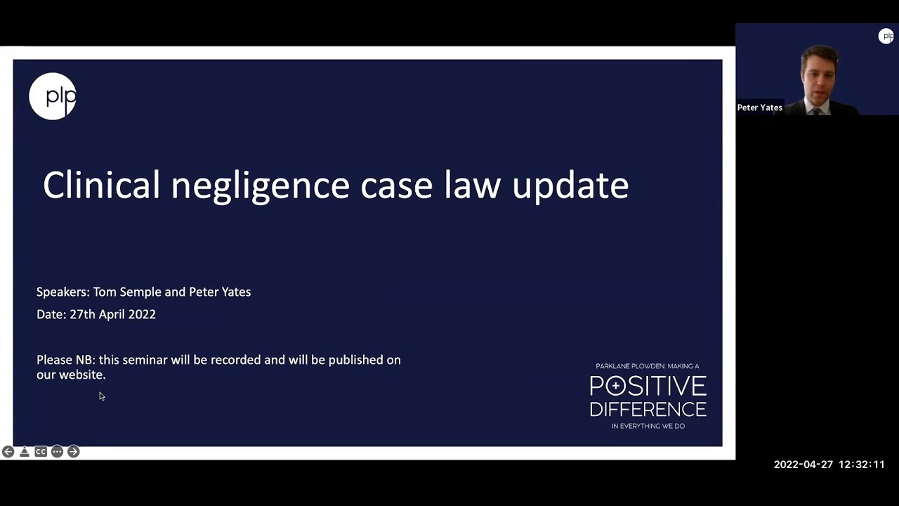 Case Law Update - Tom Semple & Peter Yates - 27 April 2022 - YouTube