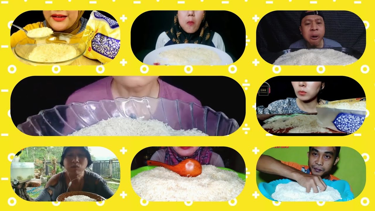 ASMR RAW RICE EATING || COMPILATION MAKAN BERAS BASMATI - YouTube