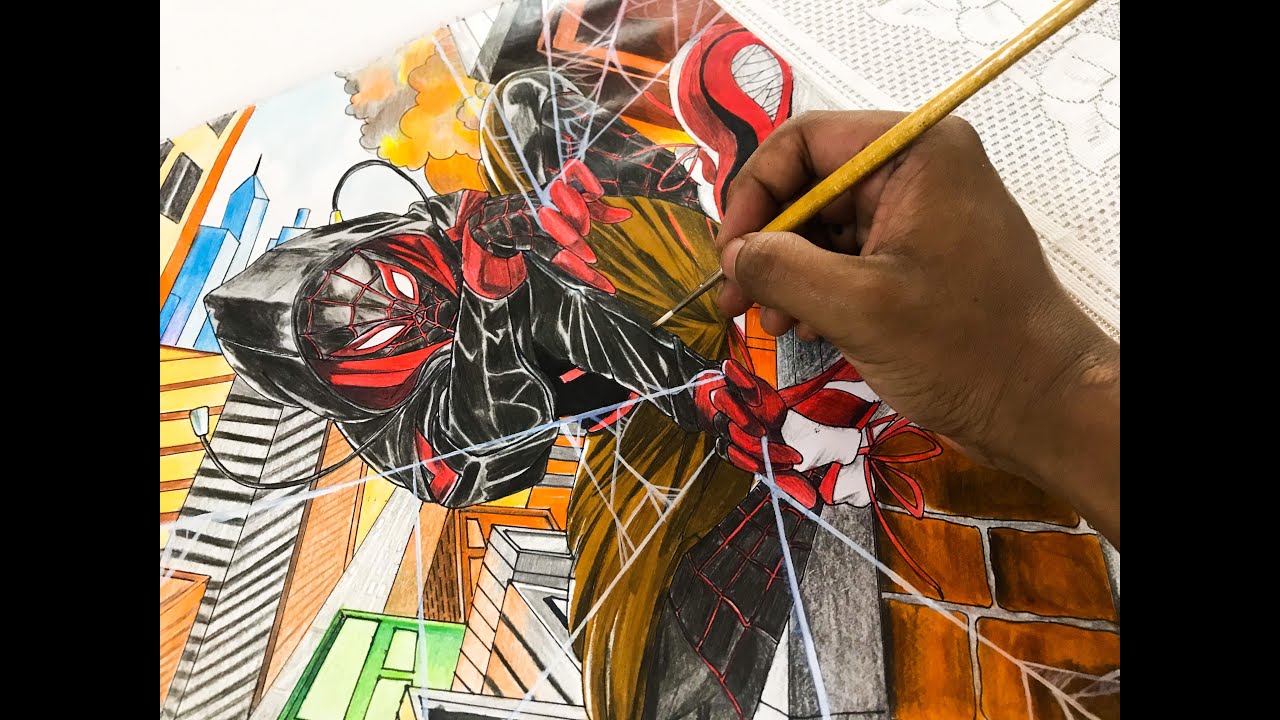 Drawing spiderman from PS5 (Miles Morales) !!!!!! #Spidermanps5 #Ps5 # ...