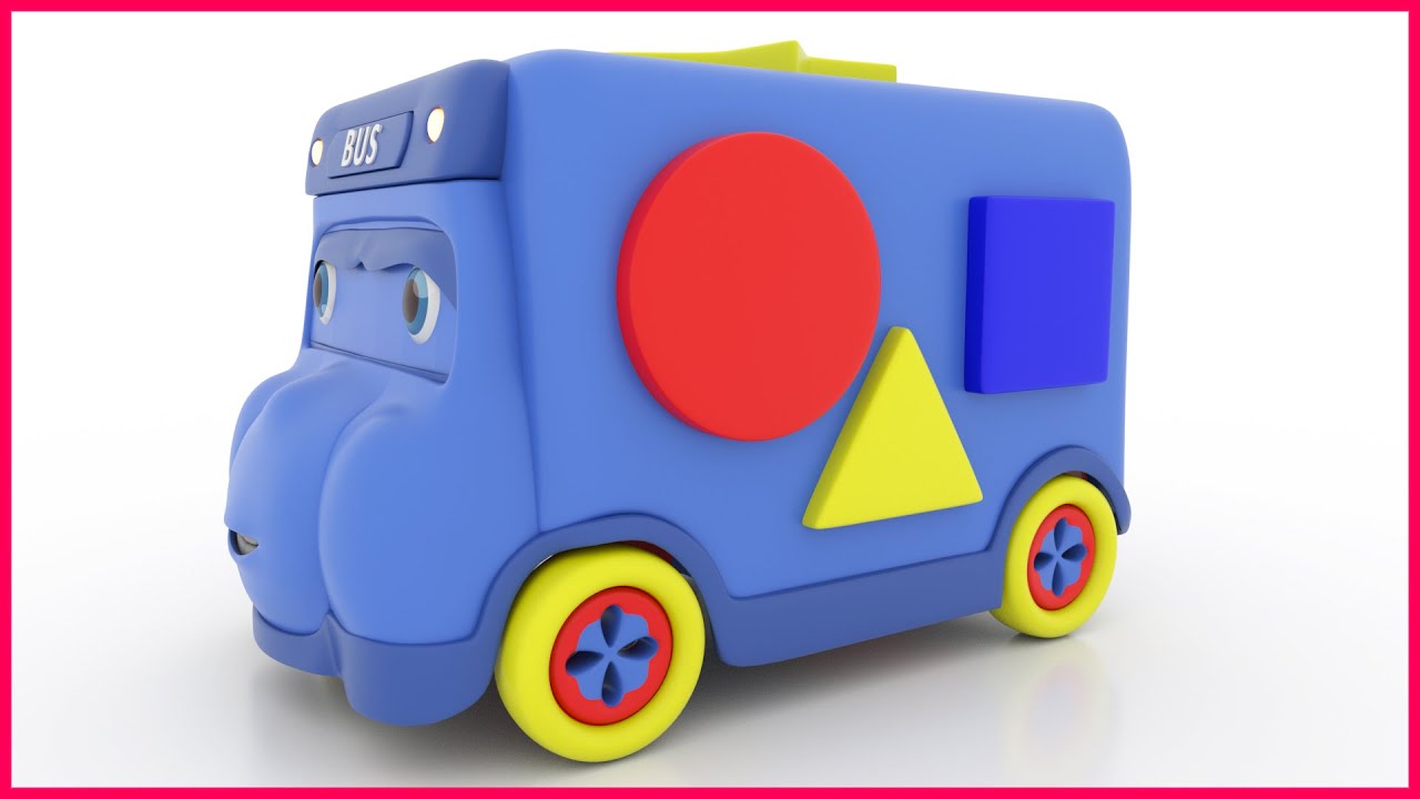 Shape Names with Bus Cartoon for Preschoolers - Education and Learning ...