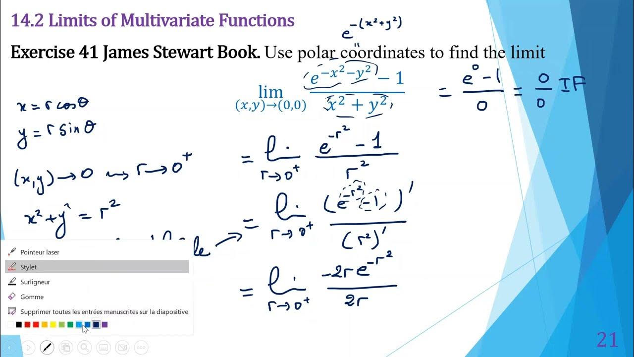 MATH403 Limits Multivariate Functions Polar Example 2 - YouTube