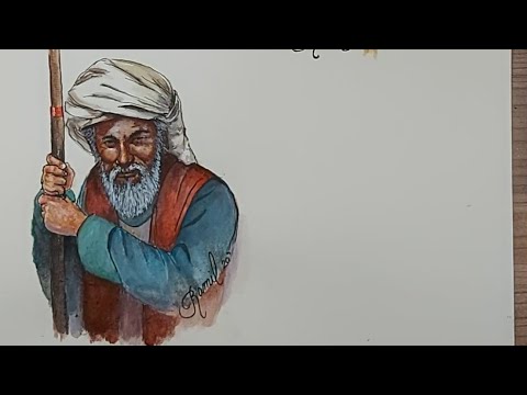 HOW TO DRAW Arab People (Water Colour Portrait) - YouTube