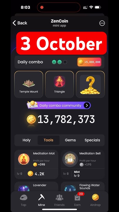 Zen coin daily combo 3 October | Zen coin combo today cards | Zen coin airdrop combo | #zencoin ...