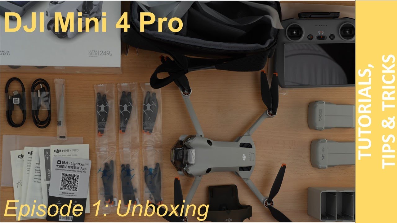 Detailed unboxing of DJI Mini 4 Pro + Fly More Combo Kit + RC2 (249g ...