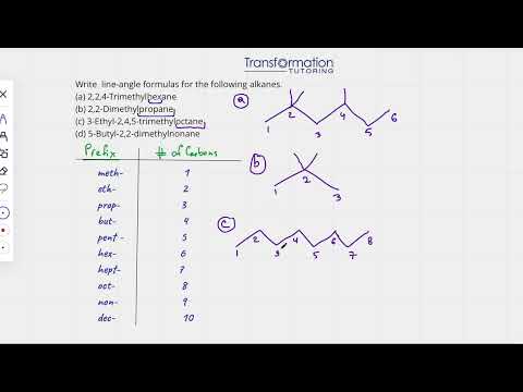 How To Write The Line-Angle Formula From The Name Of An Alkane: Making ...