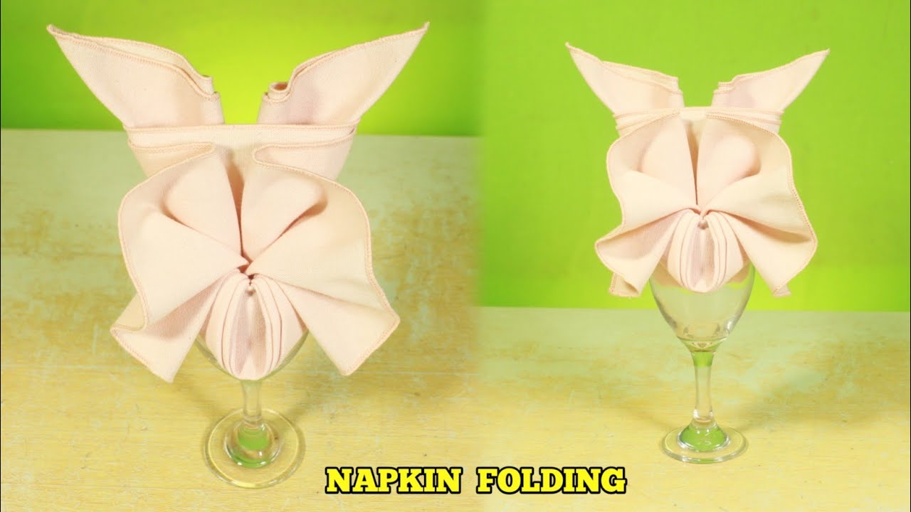 ELEGANT NAPKIN FOLDING IN THE GLASS #TUTORIAL - YouTube