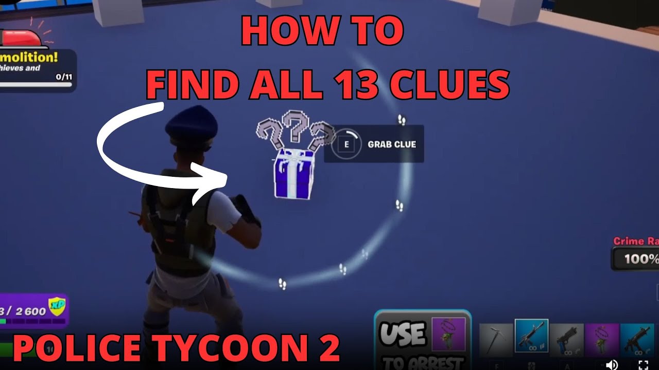 HOW TO FIND ALL 13 CLUES ON POLICE TYCOON TUTORIAL FORTNITE CREATIVE ...