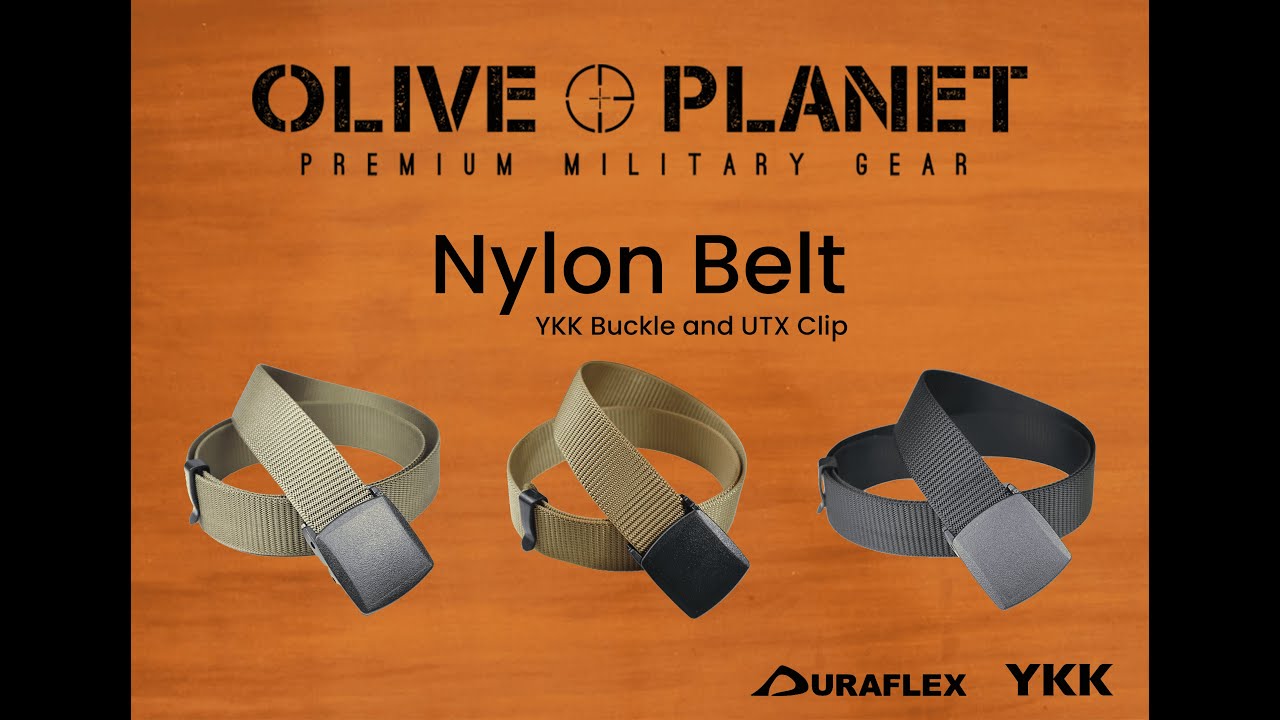 Tactical Nylon Belt With YKK Buckle and UTX Duraflex Clip - YouTube