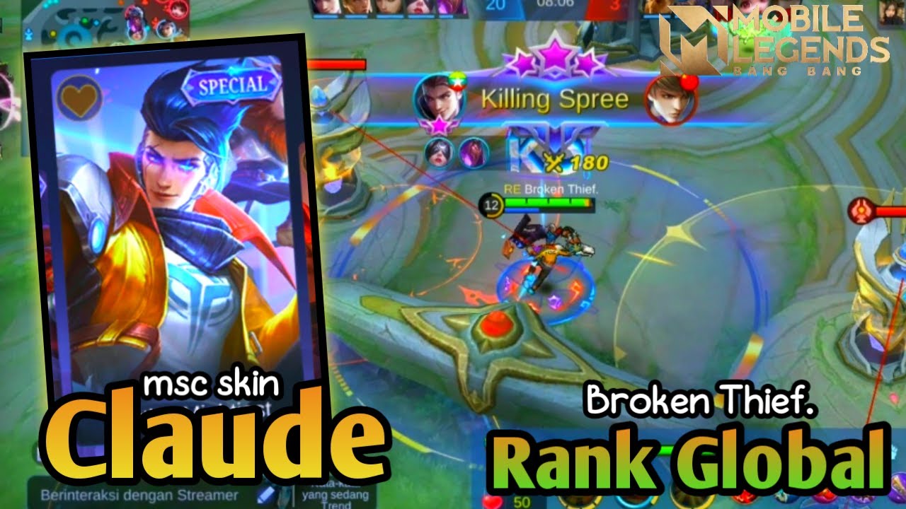 SKIN MSC 2021 - CLAUDE - GAME PLAY RANK GLOBAL BY BROKEN THIEF. - YouTube
