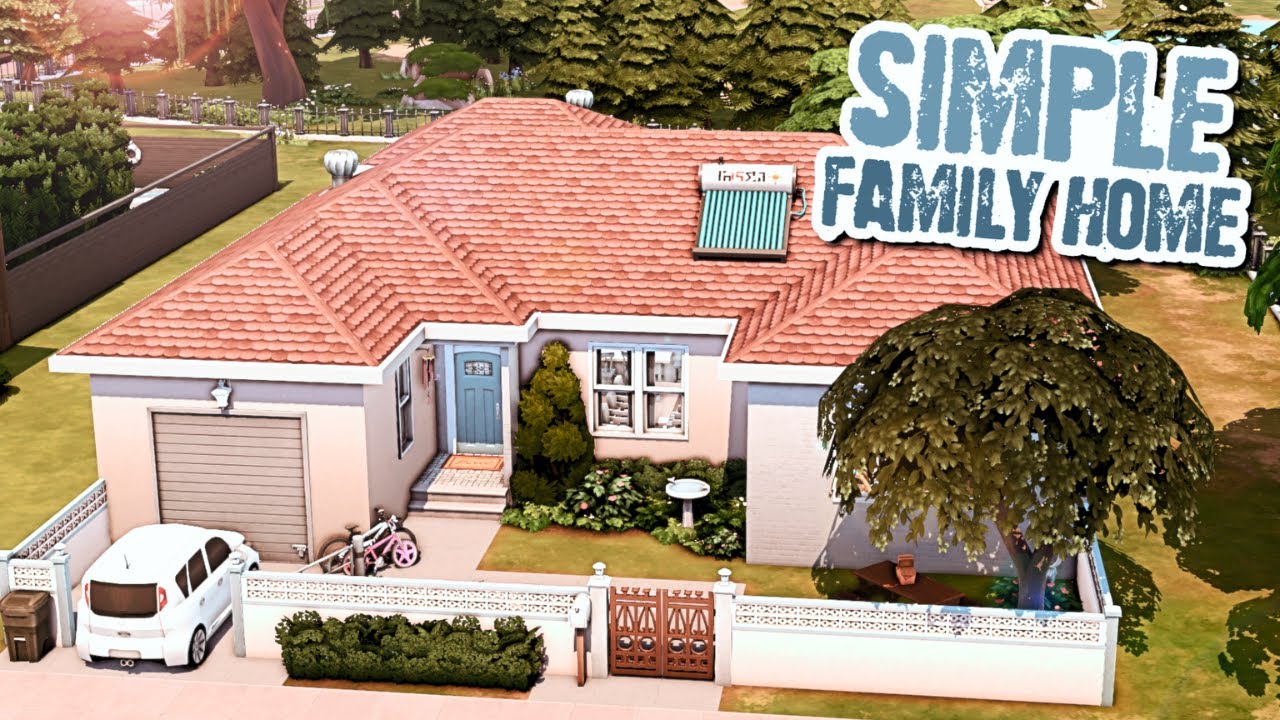 SIMPLE FAMILY HOME 👨‍👩‍👧‍👦🐶 The Sims 4: Speed Build - YouTube