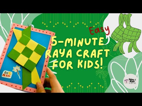 A 5-Minute Raya Craft | Make a Ketupat/Raya Card | Easy-Peasy Paper ...