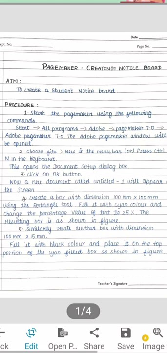 12th computer application RECORD-1 PAGEMAKAR - CREATING NOTICE BOARD - YouTube