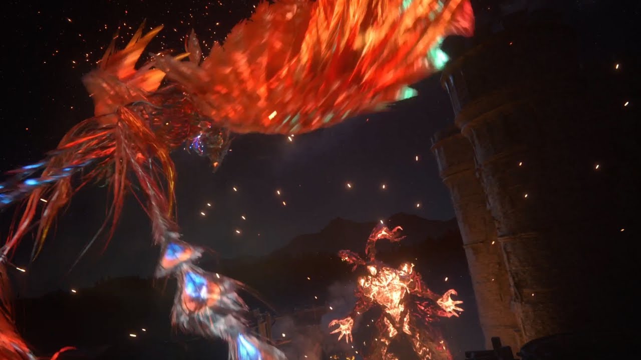 Final Fantasy XVI - Phoenix vs Ifrit Fight Scene - YouTube