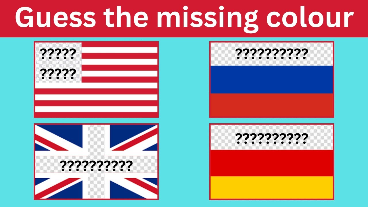 Guess the missing colour of flag quiz | Flags of countries |Guess the ...