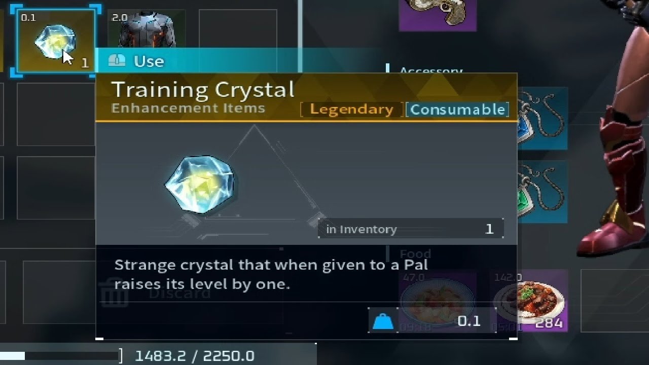 WOW I just got a Training Crystal which increases level of pal by one ...