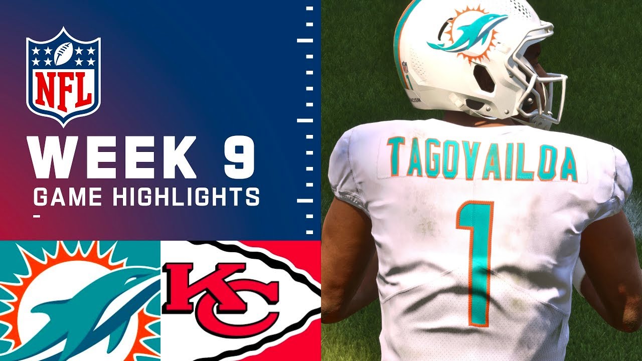 Dolphins vs. Chiefs Week 9 - Madden 23 Simulation Highlights (Madden 24 ...