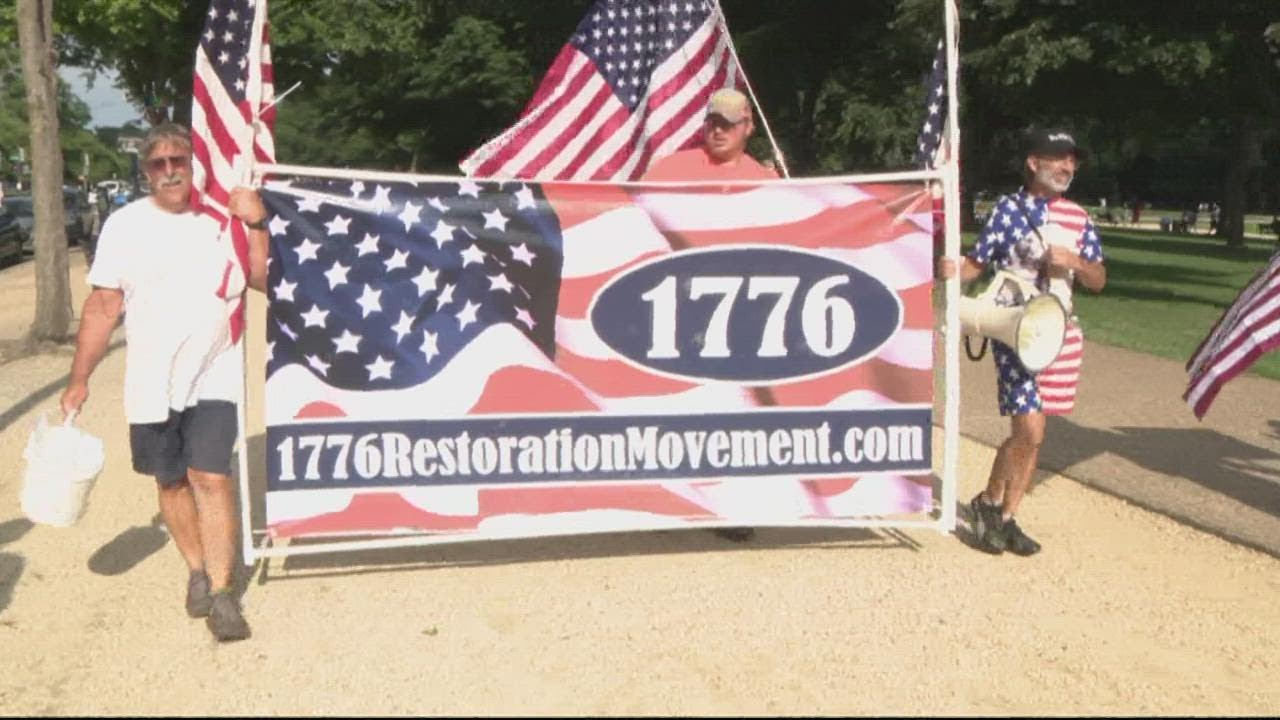 Members of the 1776 Restoration Movement still camped out early morning ...