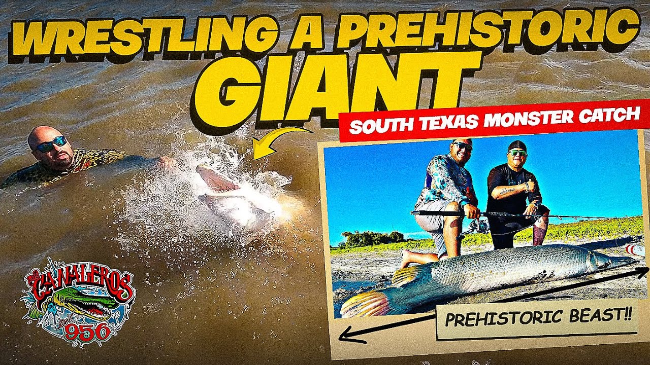 Wrestling a Massive Dinosaur Fish in the Water: Epic Alligator Gar ...