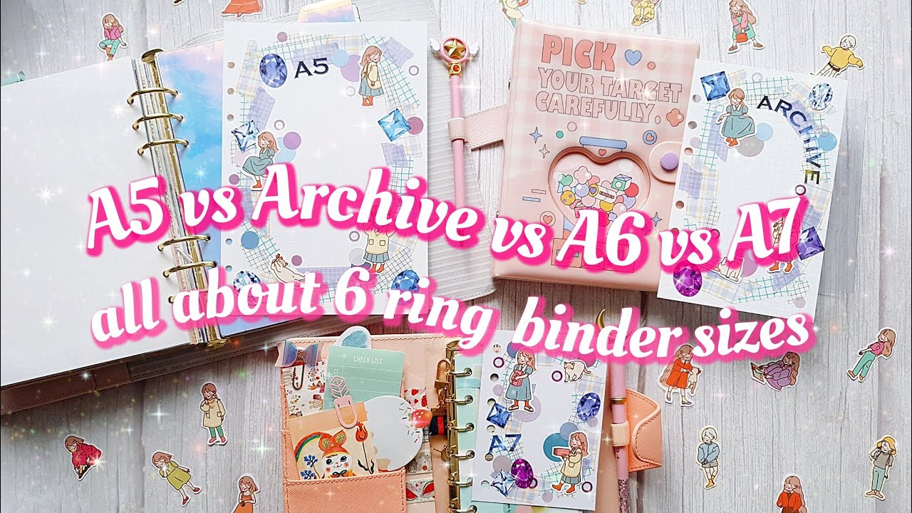 6 ring binder journal size guide/A5, Archive, A6, A7/Creative ...