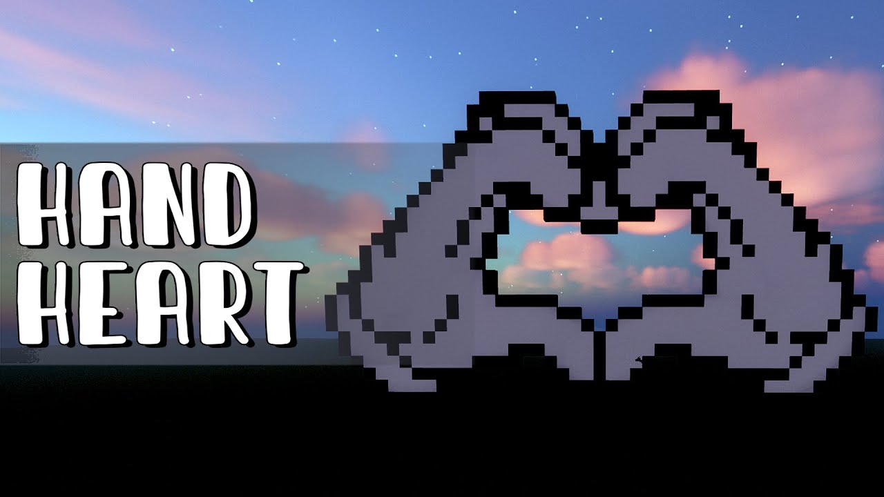 Minecraft: How to build Hand Heart Pixel Art - tutorial! [ Girl Builder ...