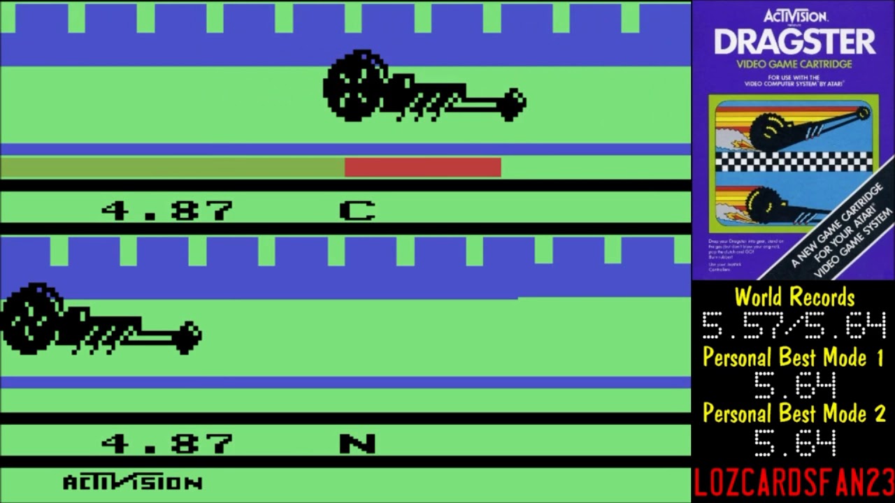 Dragster (Atari 2600) Mode 1 Speedrun 5.61 (PB) - YouTube