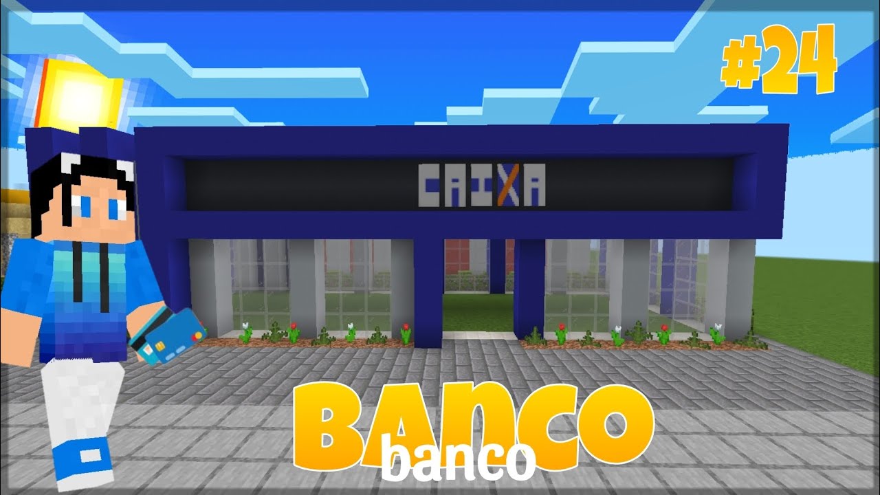 COMO FAZER UM BANCO DA CAIXA NO MINECRAFT CONSTRUINDO UMA CIDADE - YouTube
