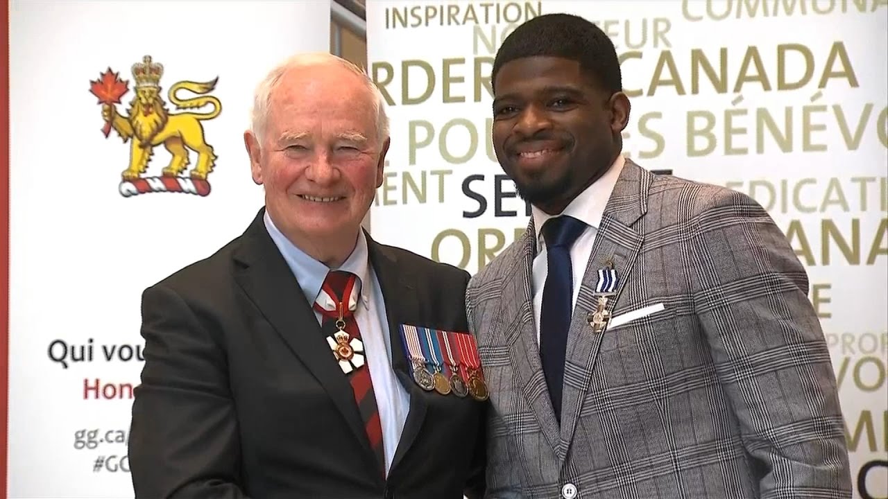 P.K. Subban receives the Governor General Meritorious Service ...