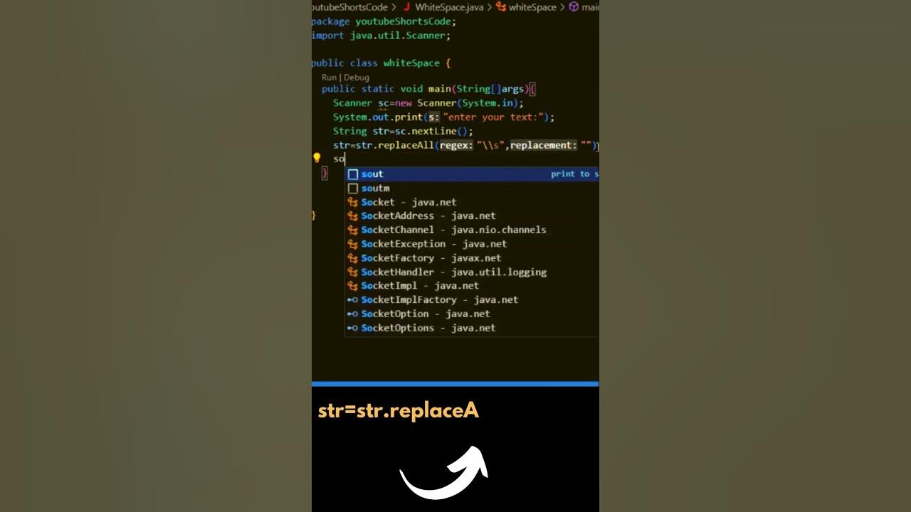 Remove All Whitespaces From Texts Strings Javacode Java Coder Programmer Shorts Youtube