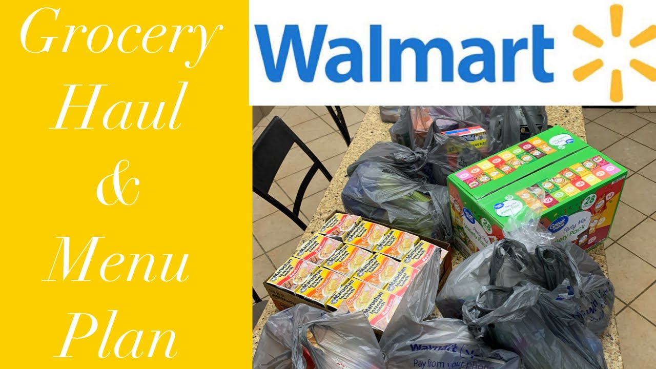 Walmart grocery haul and menu plan for the week 2020 family of 5 - YouTube